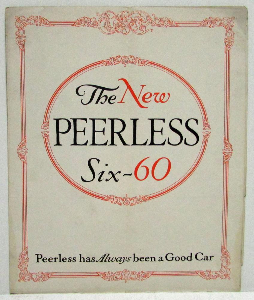 1927 Peerless Six 60 Specifications Four Door Sales Folder Original