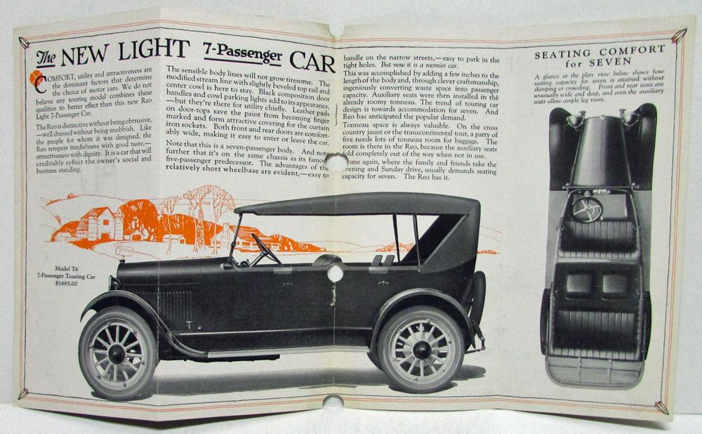 1922 REO Touring Car Roadster Business Coupe Sales Brochure