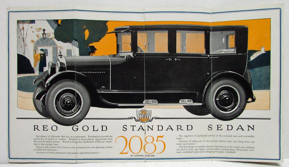1925 REO Sedan Coupe Brougham Touring Passenger Cars Sales Brochure ...