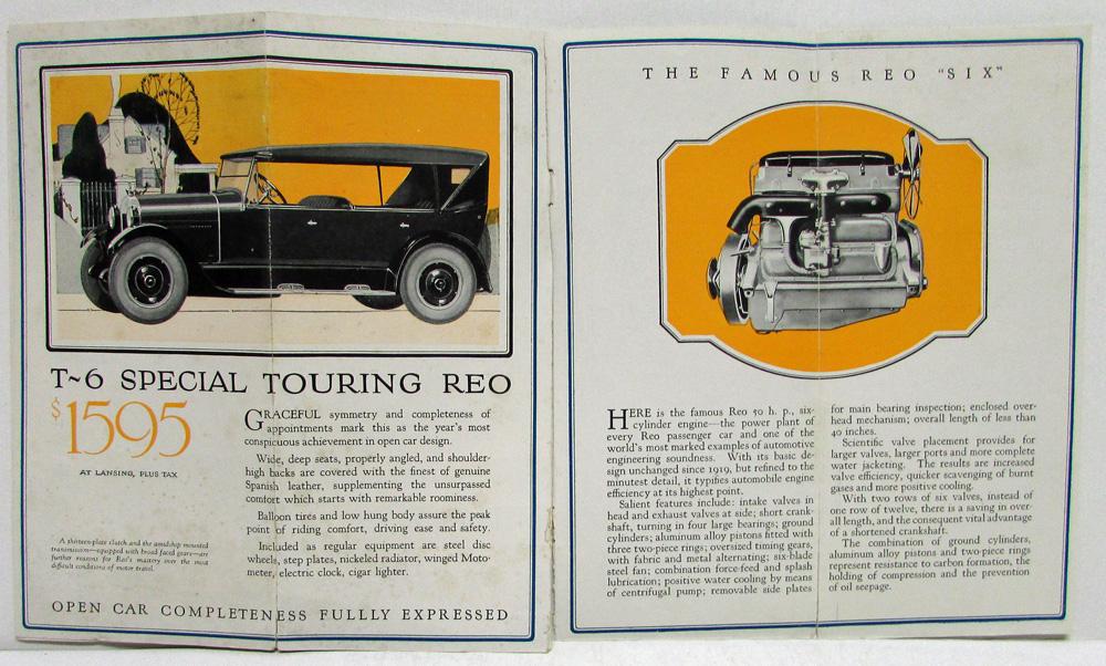 1925 REO Sedan Coupe Brougham Touring Passenger Cars Sales Brochure ...