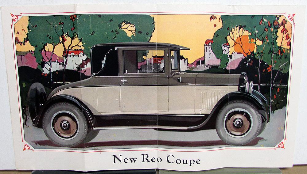 1925 REO Roadster Coupe Sedan Passenger Cars Spec Sales Brochure Folder ...