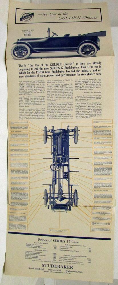 1916 1917 Studebaker Series 17 Car of the Golden Chassis Sales Folder ...