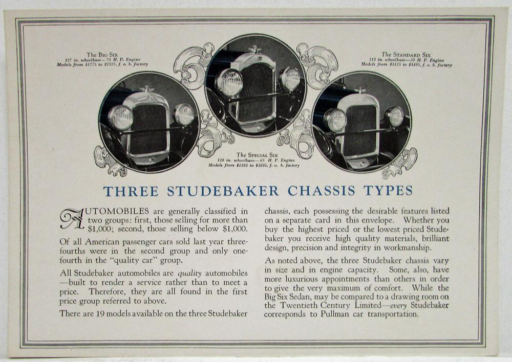 1925 1926 Studebaker Standard 6 Plates with Info Open & Closed Models ...