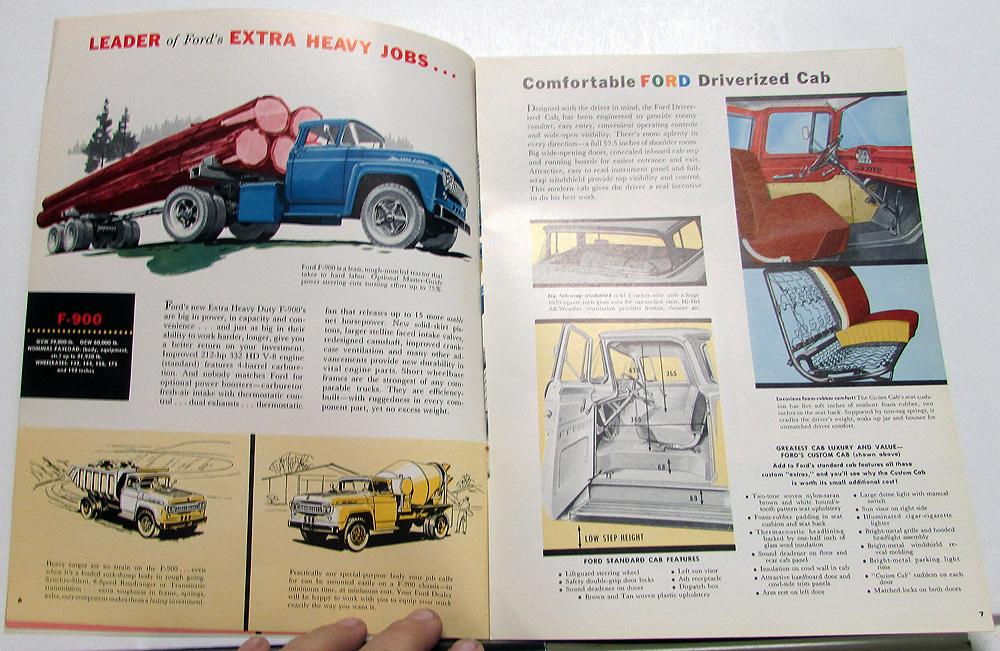 1958 Ford Heavy Duty Trucks F700 F750 F800 F900 Color Dealer Sales ...