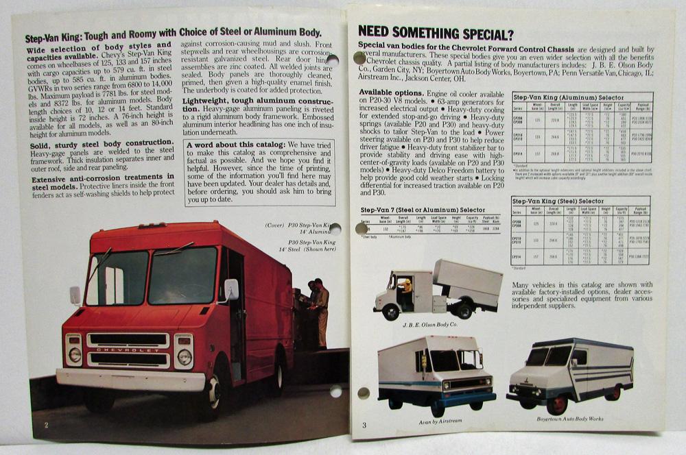 1979 Chevrolet Walk-In Vans Sales Folder