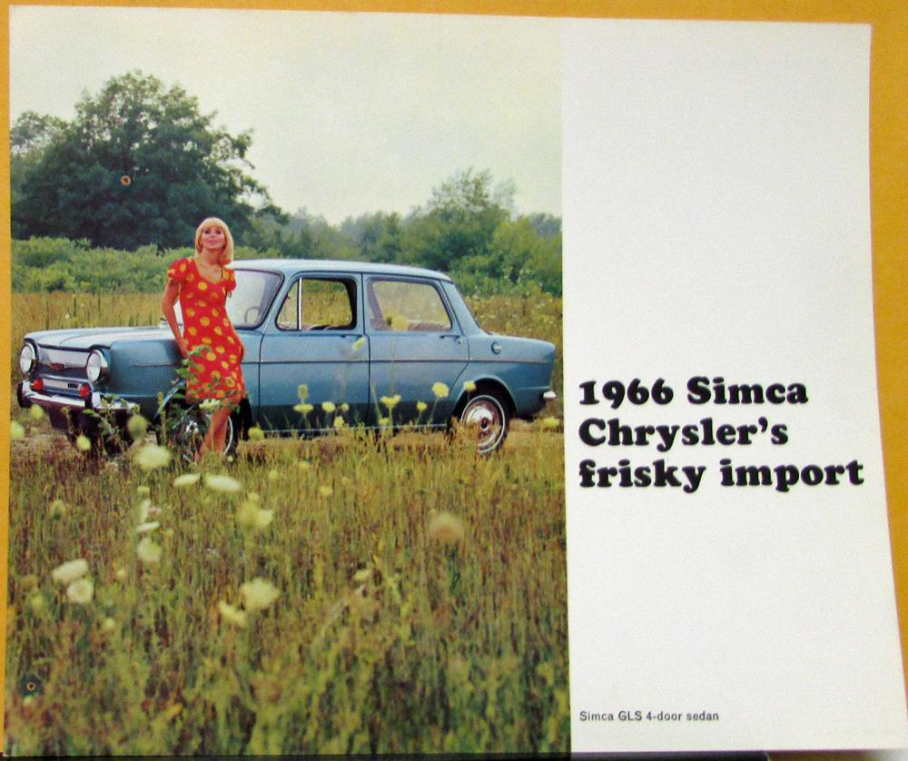 1966 SIMCA GLS 4 Door Sedan Chrysler Import Postcard Original