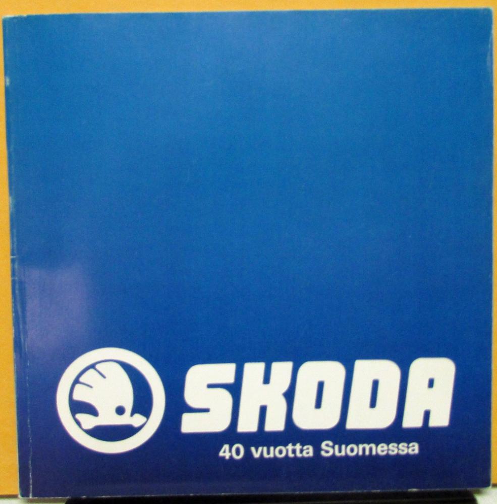 1947 To 1989 Skoda History Book Printed in Finnish Text Color Original