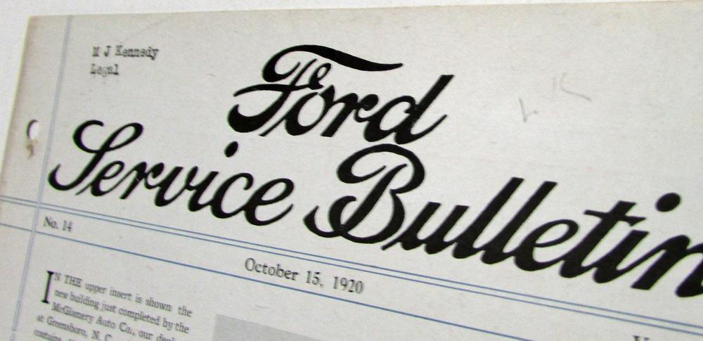 1920 Ford Service Bulletin Vol 2 No 13 and 14 October