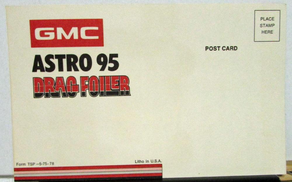 1975 GMC Truck Dealer Sales Postcard Mailer Astro 95 Drag Foiler Aero ...