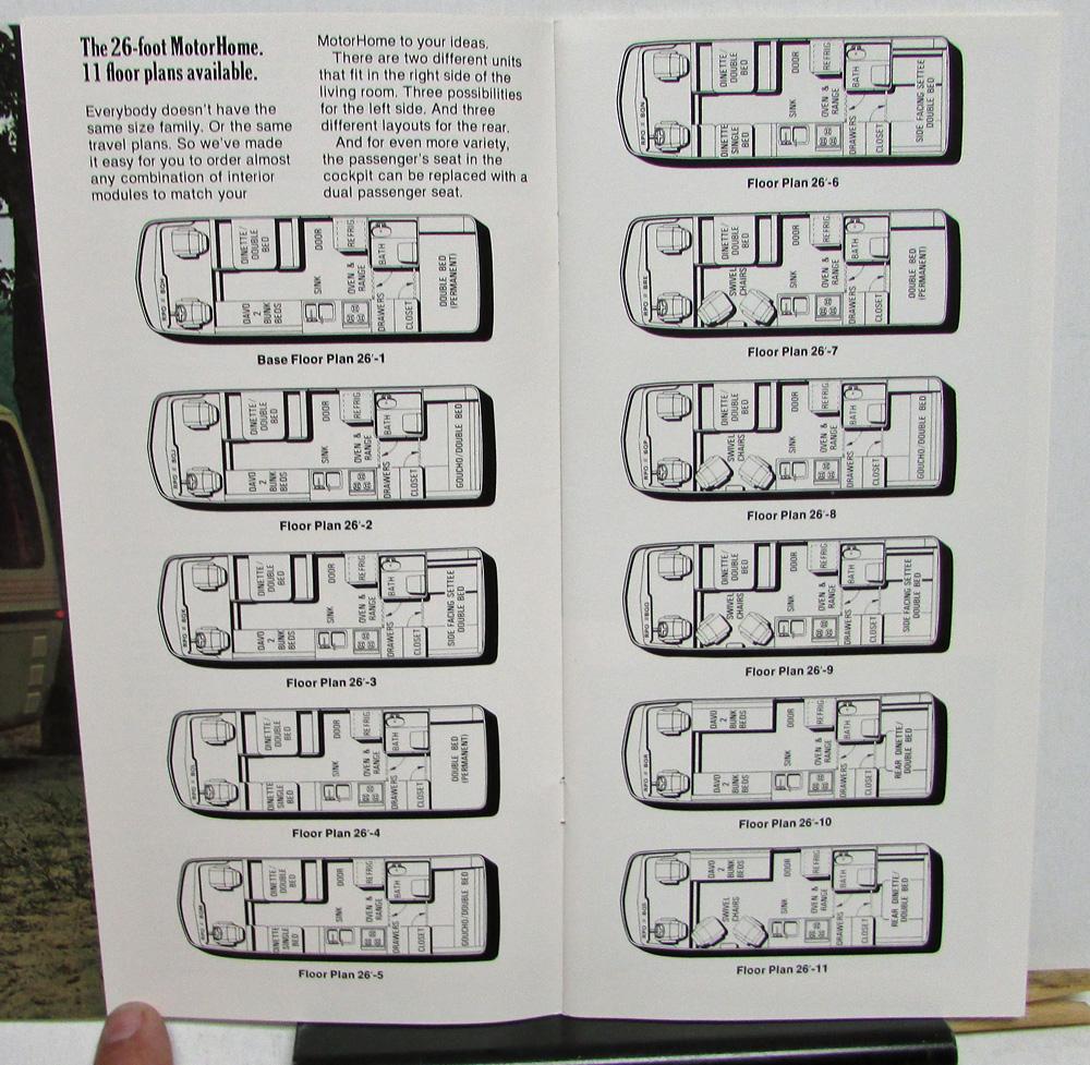 1973 GMC MotorHome RV Dealer Sales Brochure 23 26 Foot Features Options