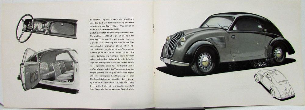 1938 Steyr Typ 55 German Text Sales Brochure Original