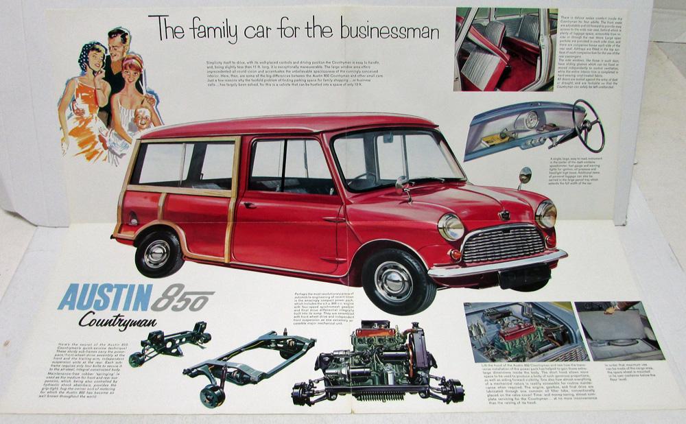 1965 Austin 850 Countryman BMC Dealer Sales Brochure Woody Wagon Original