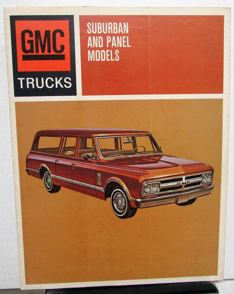 1967 GMC Trucks Suburban and Panel Models Sales Brochure Folder Original