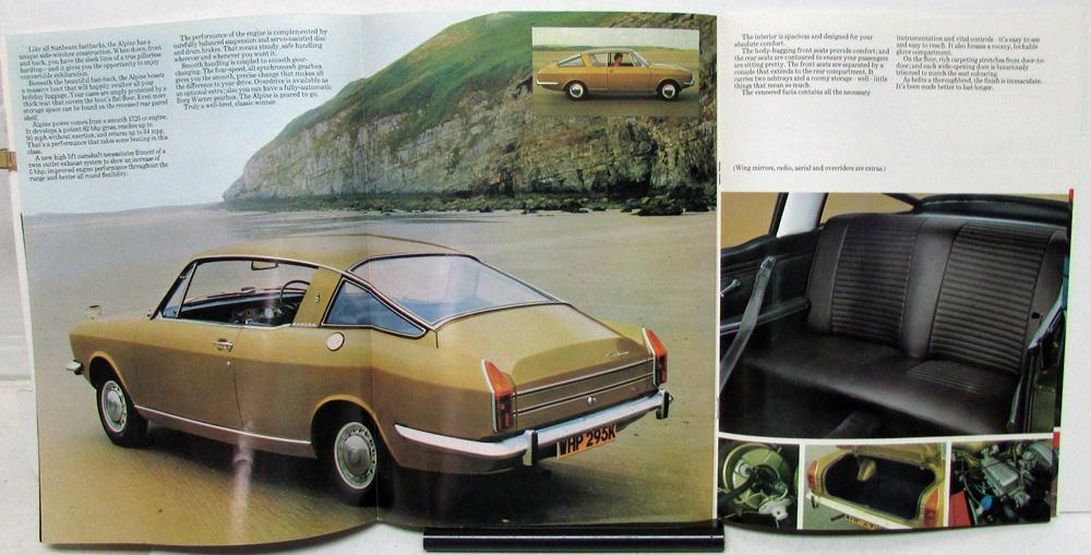 1973 Sunbeam Alpine Rapier H120 Fastback Models Color Sales Brochure ...