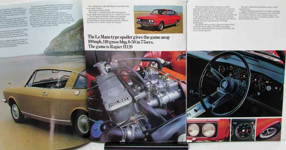 1973 Sunbeam Alpine Rapier H120 Fastback Models Color Sales Brochure ...