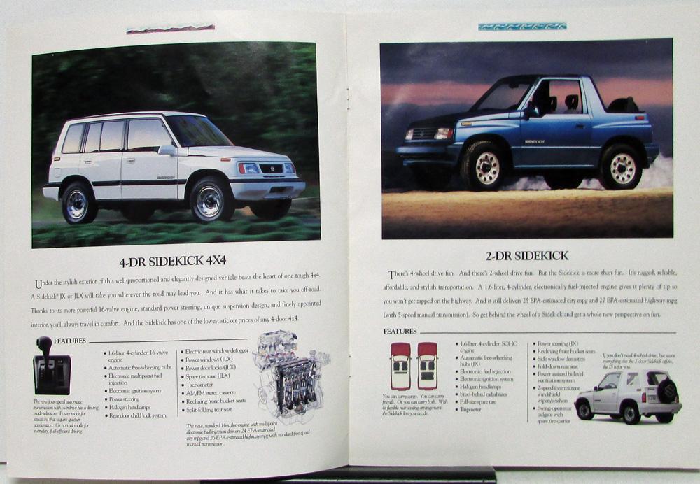 1992 Suzuki Sidekick Samurai Swift Full Line Color Sales Brochure Original
