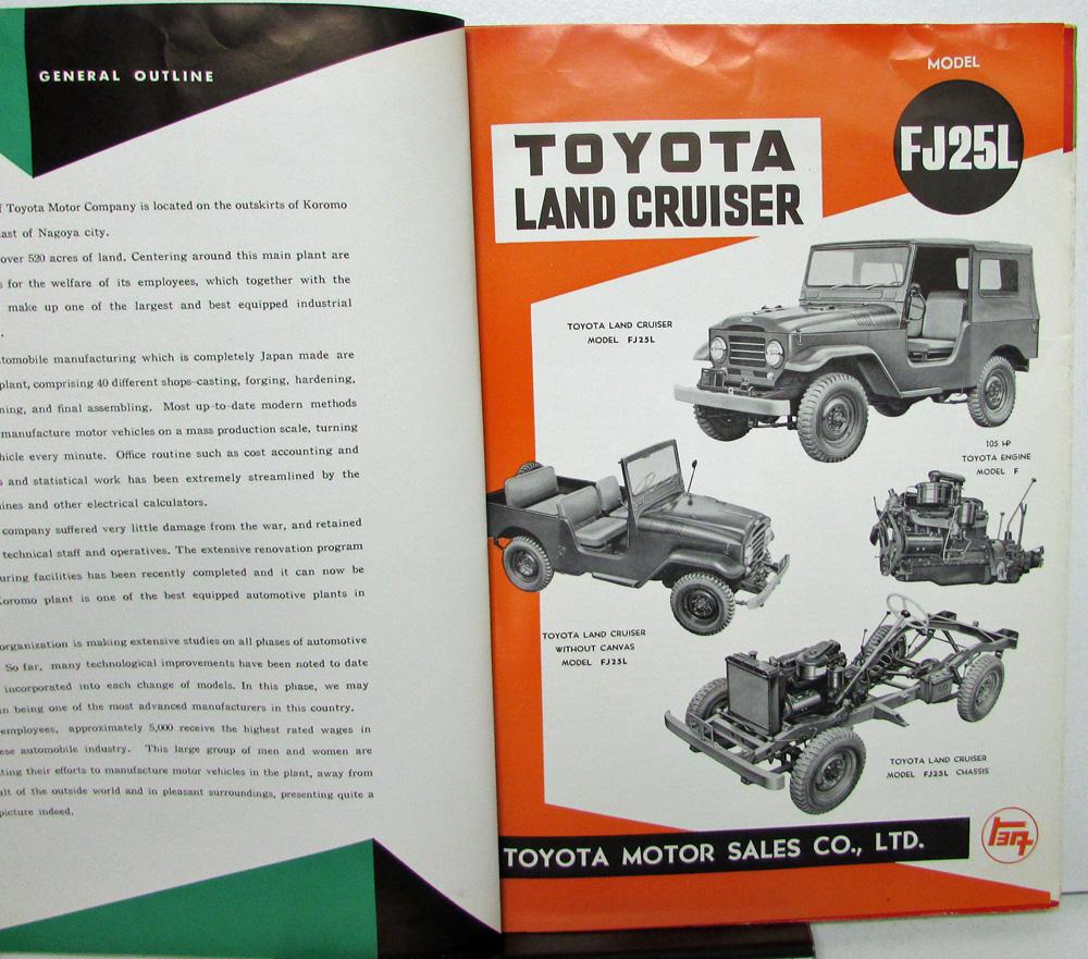 1960 1961 Toyota & Toyopet Land Cruiser & Truck & Car Data Sheets Eng ...