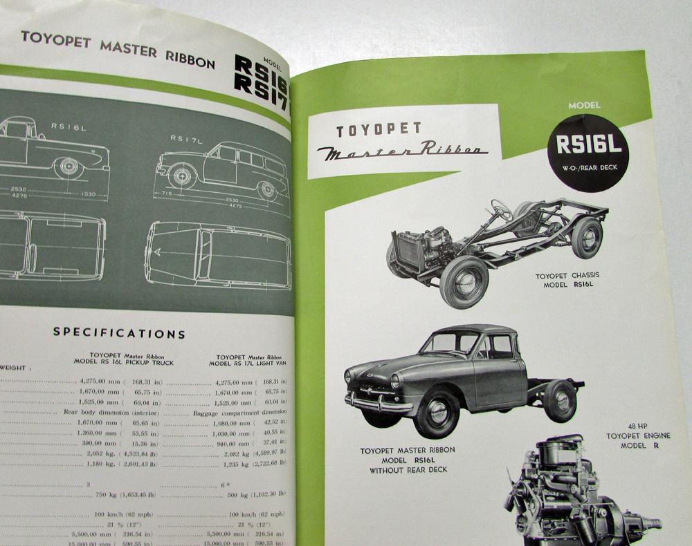 1960 1961 Toyota & Toyopet Land Cruiser & Truck & Car Data Sheets Eng ...