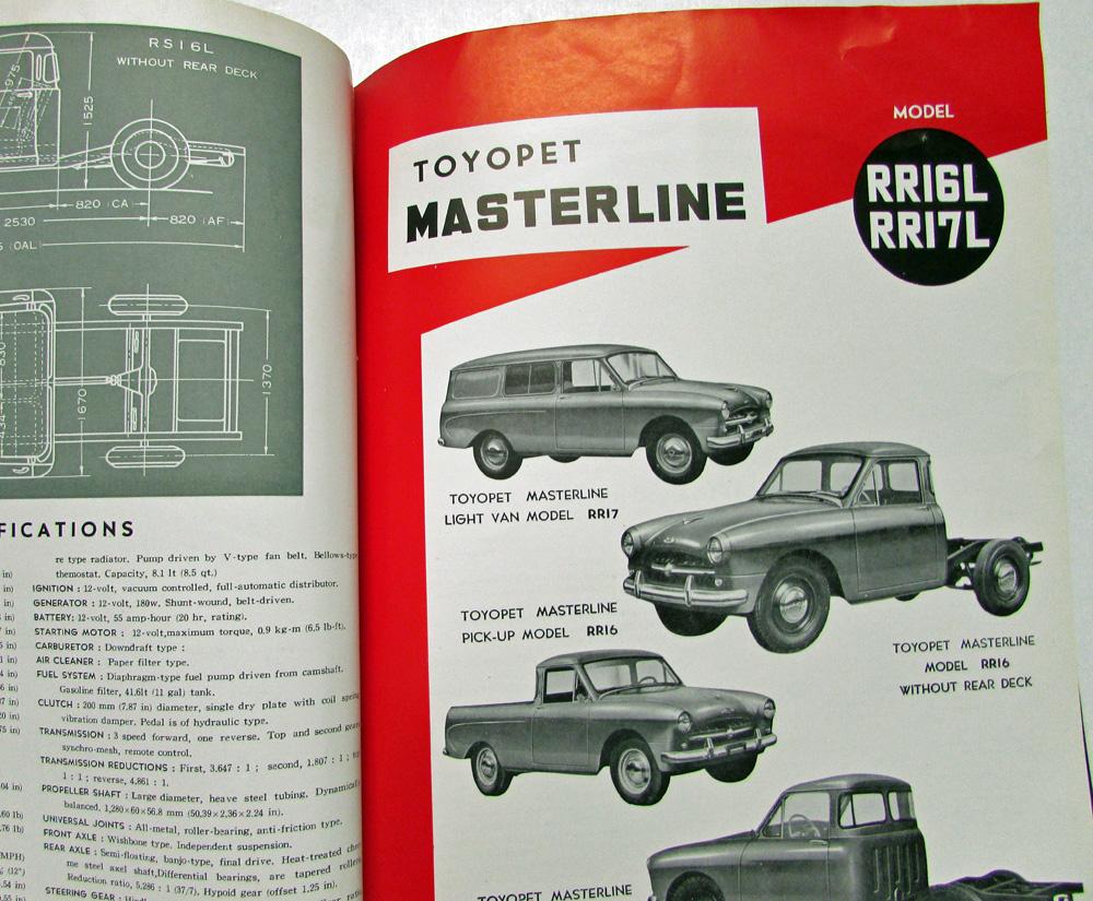 1960 1961 Toyota & Toyopet Land Cruiser & Truck & Car Data Sheets Eng ...