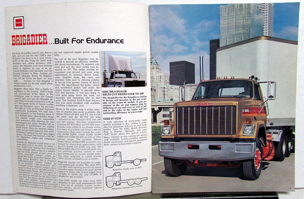 1978 GMC Brigadier 9500 Series Short Conventional Truck Sales Brochure ...