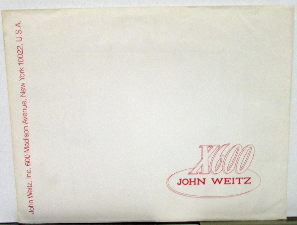 1979 X600 John Weitz Auto Glossy BW AD Photos & Text Pages Original