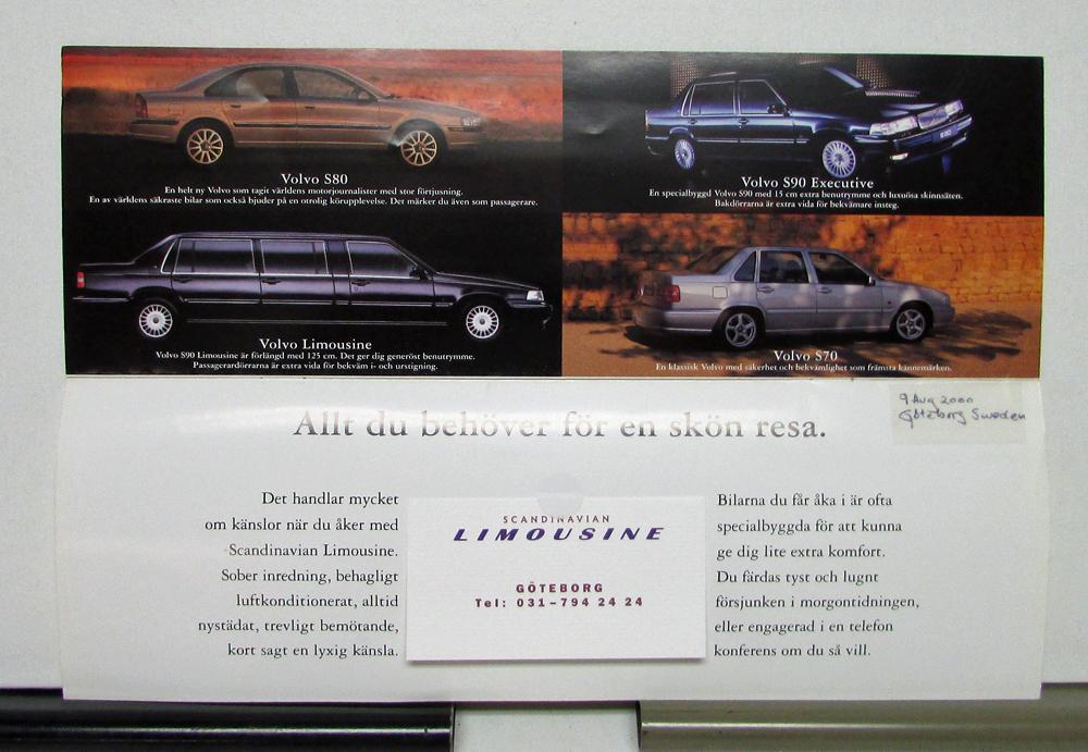 2001 Scandinavian Limousine Sales Brochure Swedish Text