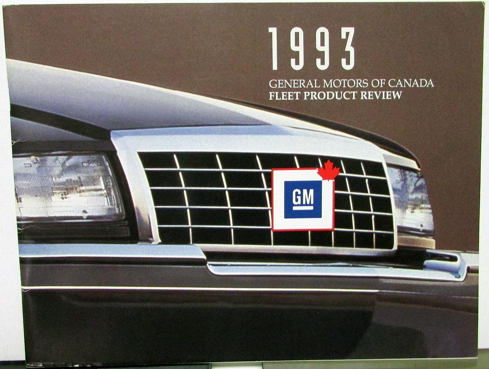 1993 GM Of Canada Dealer Fleet Product Review Sales Brochure English Text
