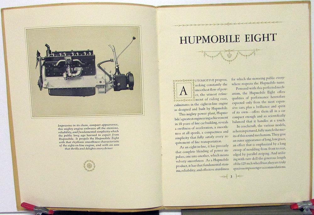 1927 Hupmobile Eight E Series Dealer Sales Brochure Large Features & Specs