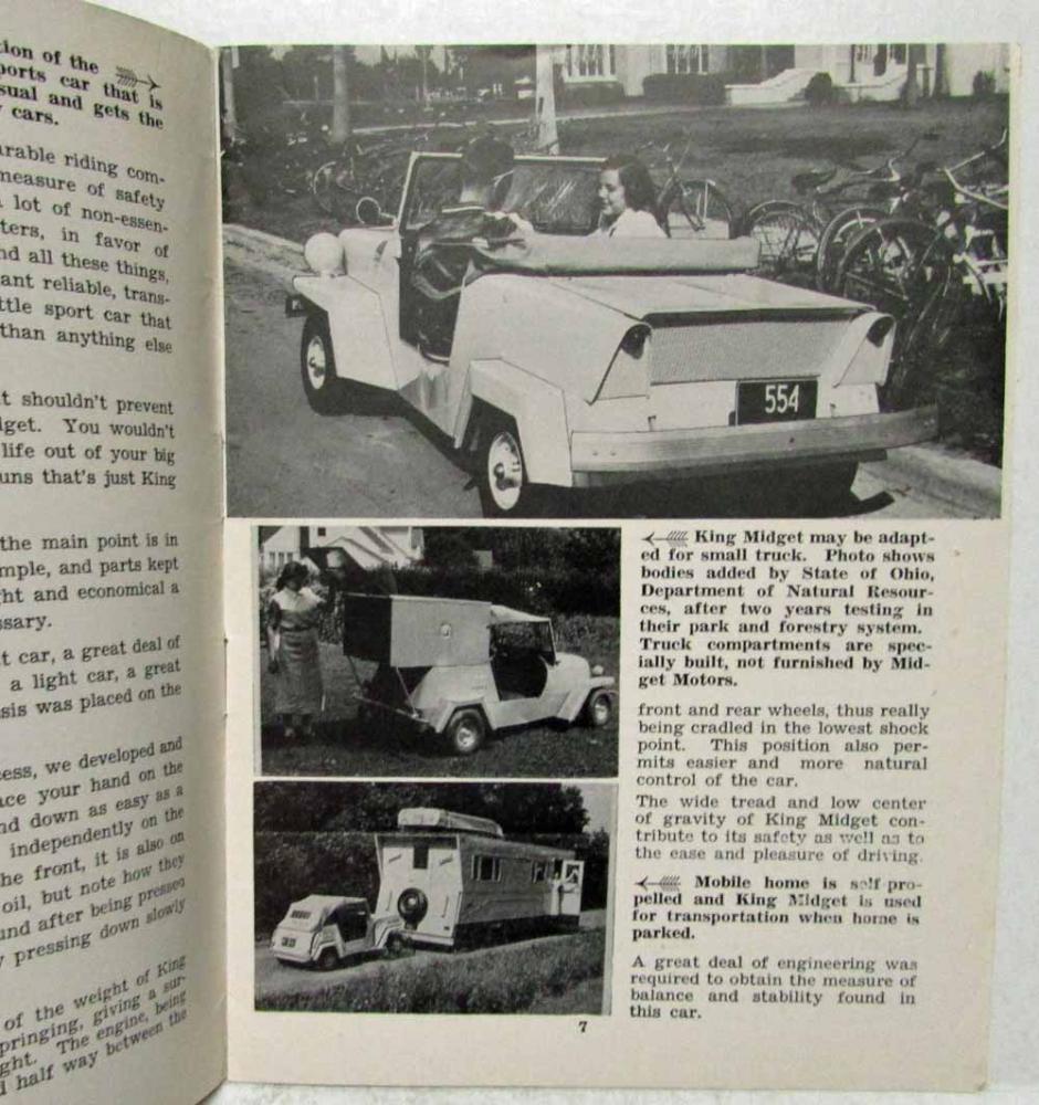 1957 King Midget Small Car and Utility Mailer Booklet