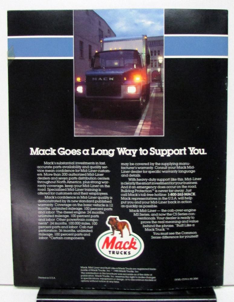 1985 Mack Truck Mid Liner CS Series Sales Brochure