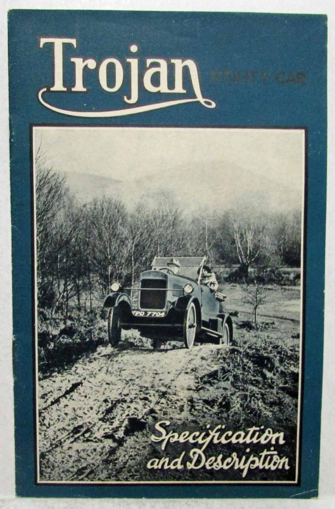1920-1925 Trojan Utility Car Specs & Description Sales Brochure ...
