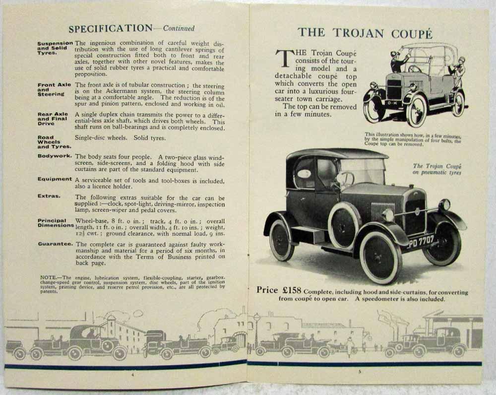 1920-1925 Trojan Utility Car Specs & Description Sales Brochure ...