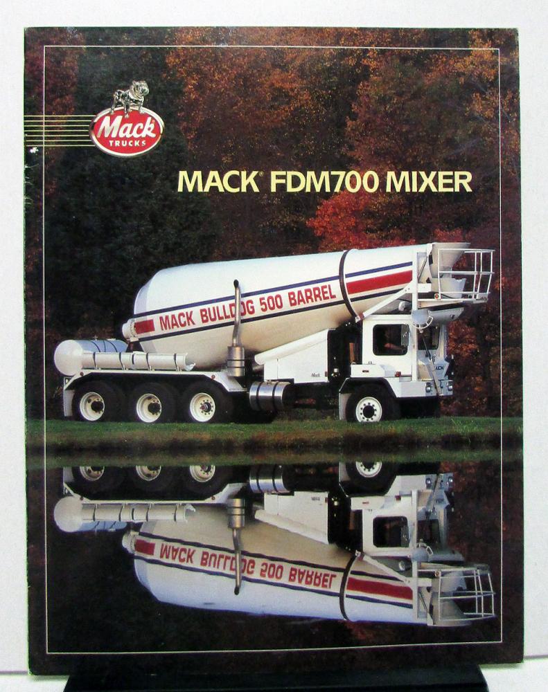 1992 Mack Truck Model FDM700 Mixer Sales Brochure