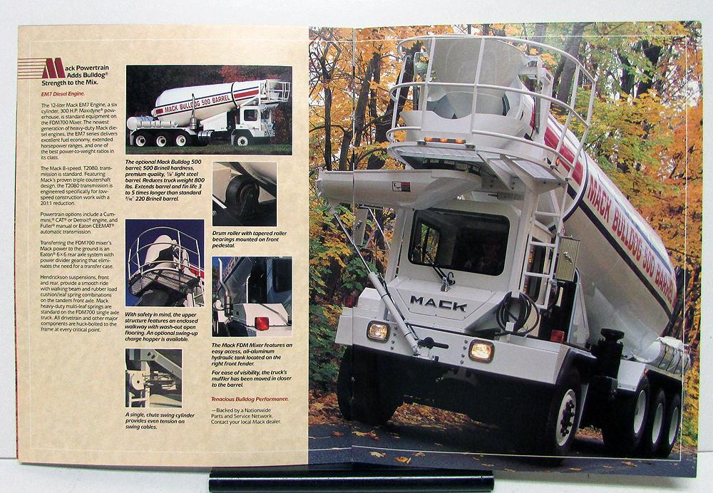 1992 Mack Truck Model FDM700 Mixer Sales Brochure