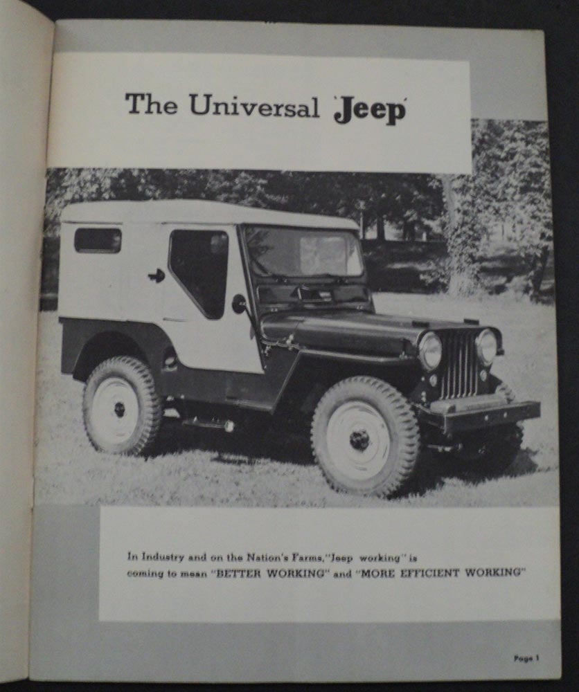 1951 Universal Jeep Operation Data Book Models CJ2A CJ3A by Willys Overland