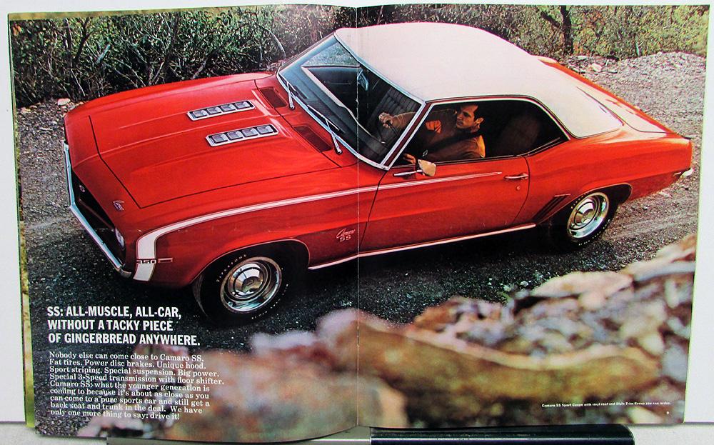 1969 Chevrolet Camaro The Hugger Color Sales Brochure Original SS 396 RS SS