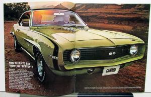 1969 Chevrolet Camaro The Hugger Color Sales Brochure Original SS 396 RS SS