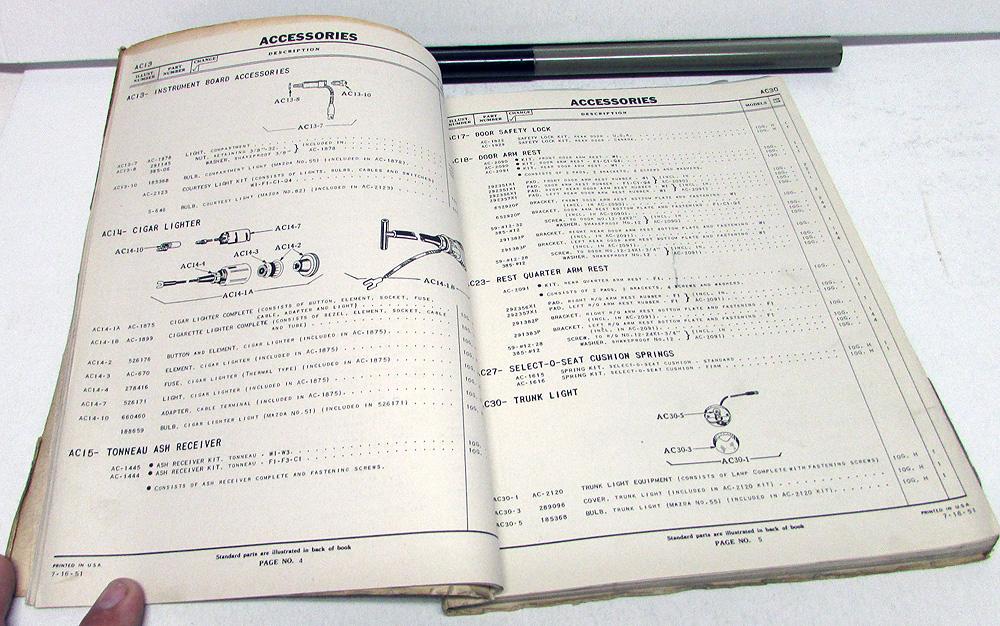 1951 Studebaker Dealer Body Parts Catalog Book Champion 6 Commander 8 Orig