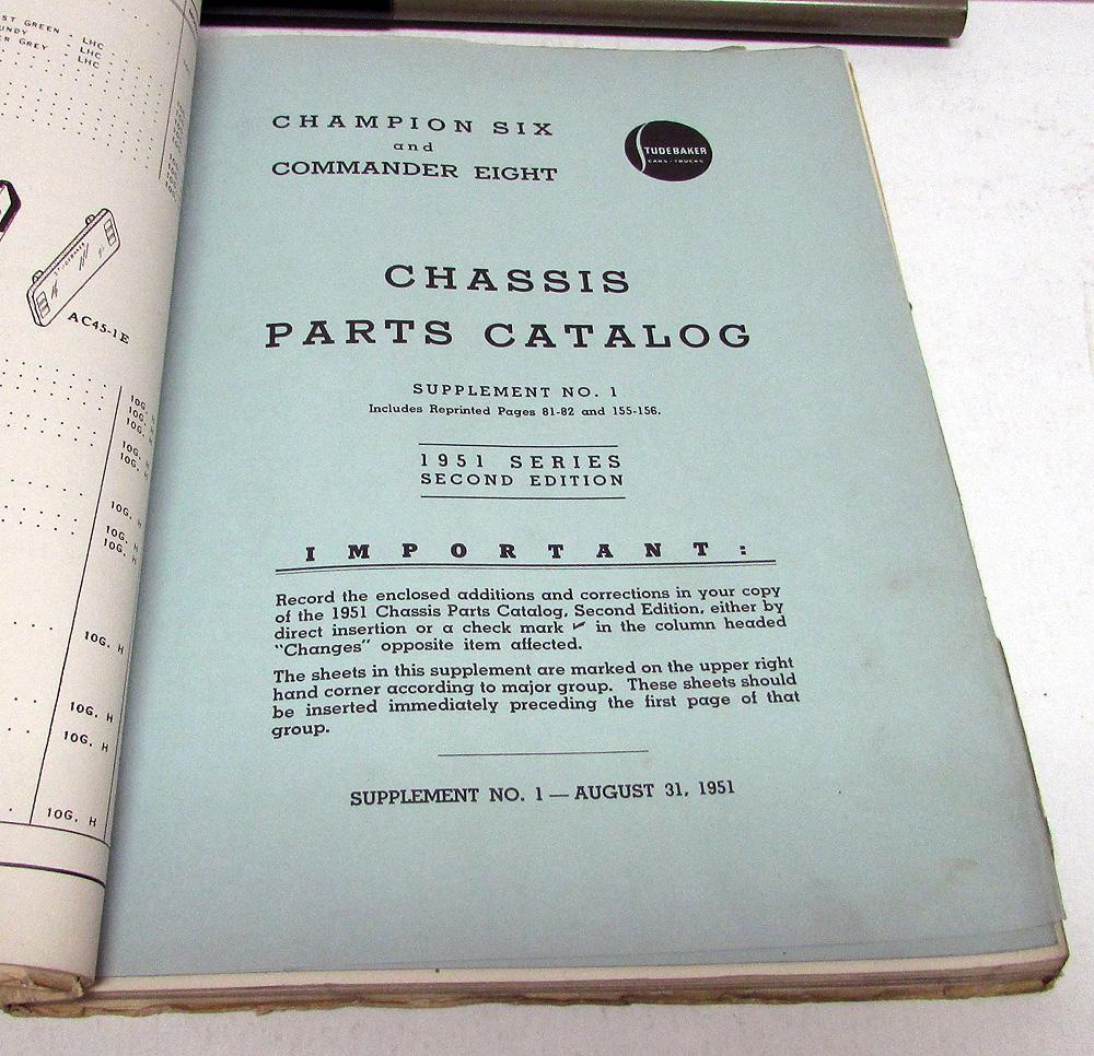 1951 Studebaker Dealer Body Parts Catalog Book Champion 6 Commander 8 Orig
