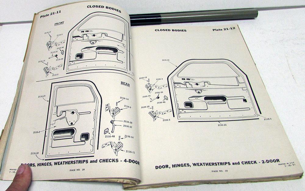 1951 Studebaker Dealer Body Parts Catalog Book Champion 6 Commander 8 Orig