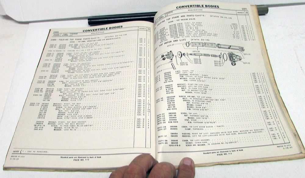 1951 Studebaker Dealer Body Parts Catalog Book Champion 6 Commander 8 Orig
