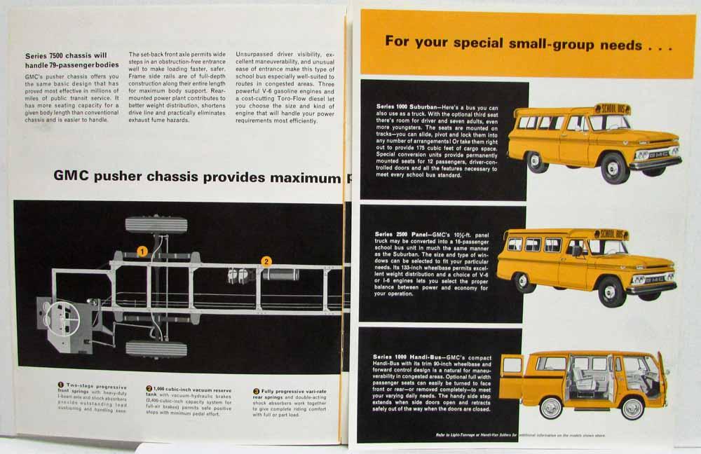1966 GMC Trucks School Bus Chassis Gas & Diesel Powered Sales Brochure ...