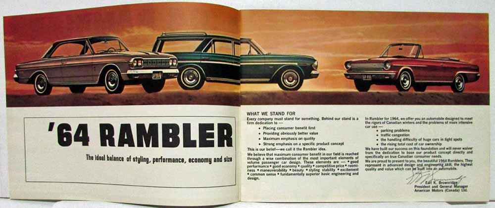 1964 AMC Rambler Sales Brochure Ambassador Classic American - Canadian