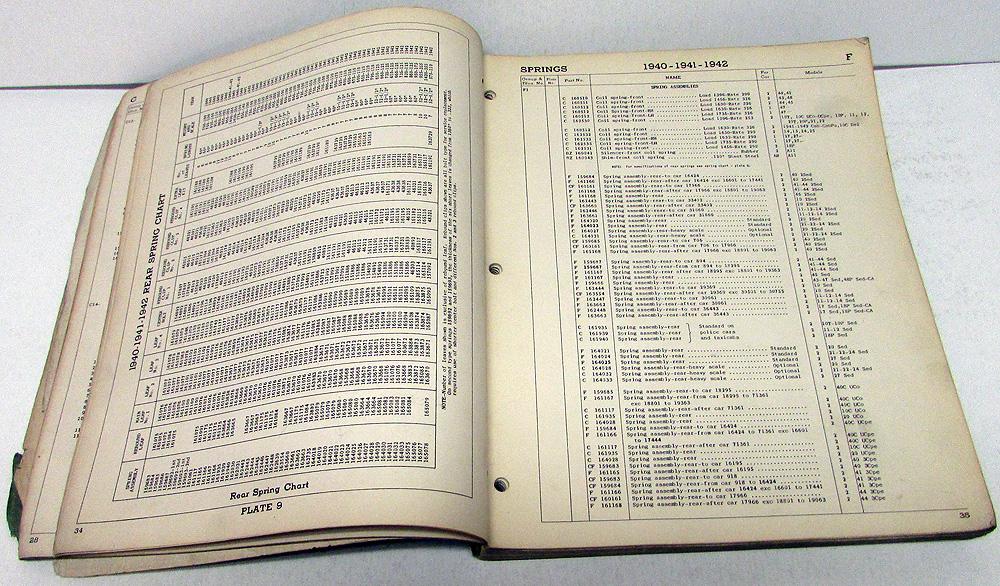 1940-42 Hudson Dealer Master Parts Book Six Eight Passenger Business ...