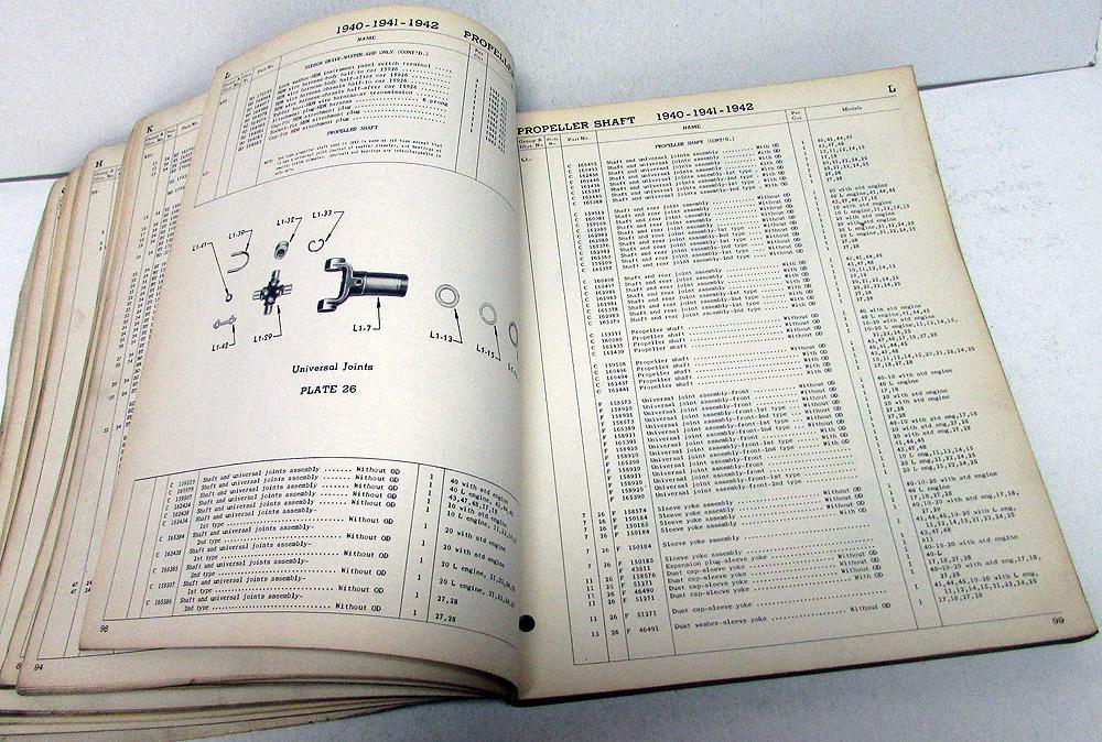 1940-42 Hudson Dealer Master Parts Book Six Eight Passenger Business ...