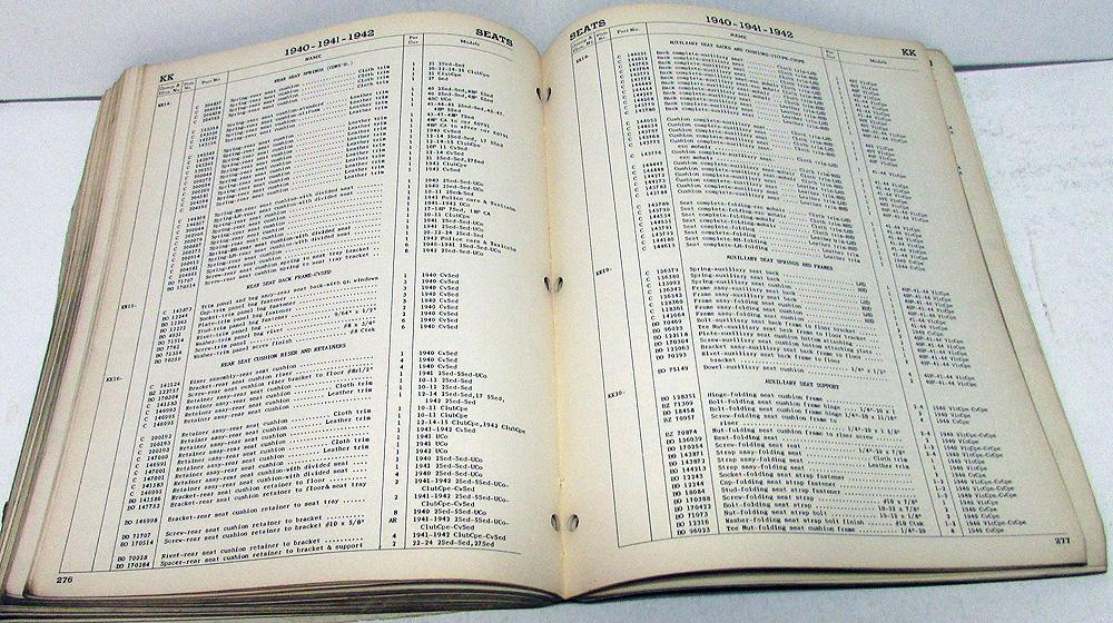 1940-42 Hudson Dealer Master Parts Book Six Eight Passenger Business ...