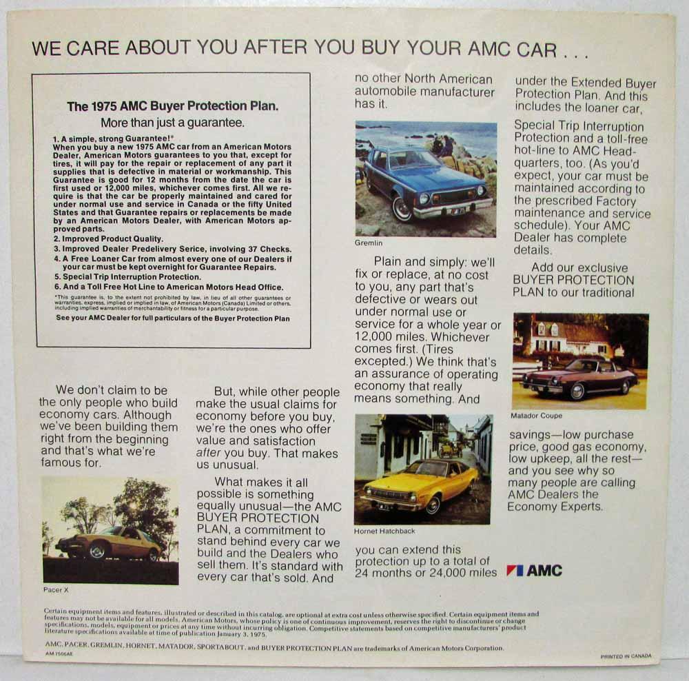 1975 AMC Pacer Sales Folder - Canadian