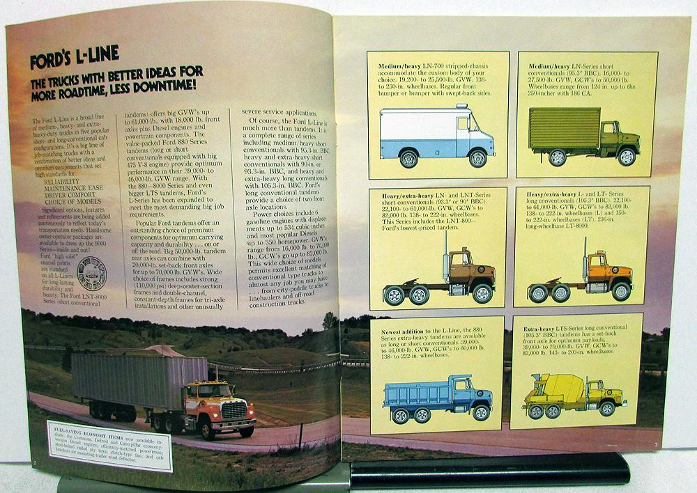 1976 Ford L-Line Trucks L LN LNT LTS 600 thru 9000 Sales Brochure Original