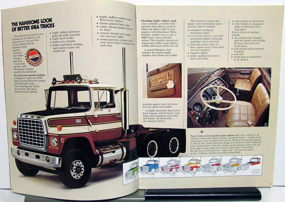 1976 Ford L-Line Trucks L LN LNT LTS 600 thru 9000 Sales Brochure Original