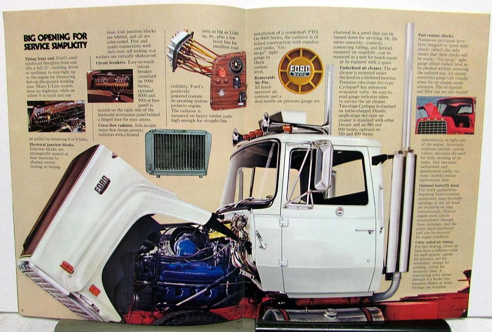 1976 Ford L-Line Trucks L LN LNT LTS 600 thru 9000 Sales Brochure Original